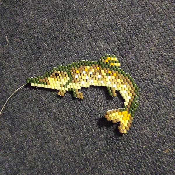 Pike Fish Brick Stitch Pattern - Brick or Peyote Stitch Pattern Based ...