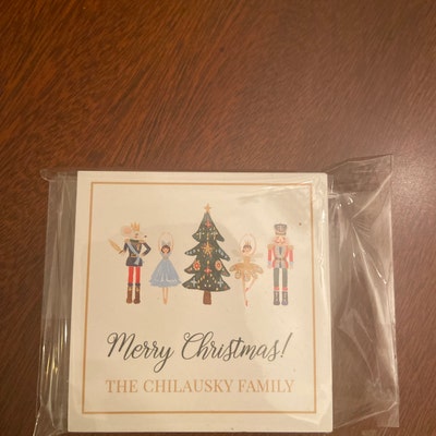 Personalized Watercolor Christmas Calling Card or Sticker Nutcracker ...