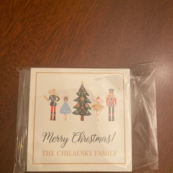 Personalized Watercolor Christmas Calling Card or Sticker | Nutcracker ...