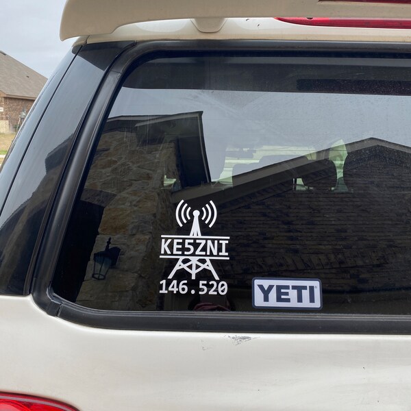 Ham Radio Call Sign, Radio Tower Decal, Custom Vinyl Decal, Amateur ...