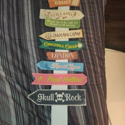 Peter Pan Party Directional Sign, Never Grow up Birthday, Peter Pan ...