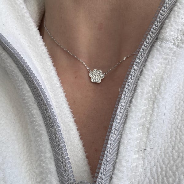 Half Tennis Crystal Half Paperclip Necklace 18K Gold Dipped Half CZ ...