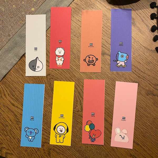 BT21 Bookmark, BTS Bookmark Bundle, Printable Bts Bookmark, Digital ...