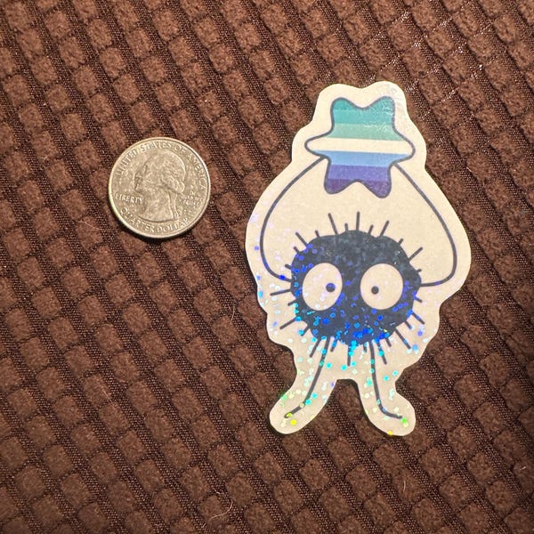 Soot Sprite Gay Pride Flag LGBTQ Sticker // Adhesive Cute Anime ...