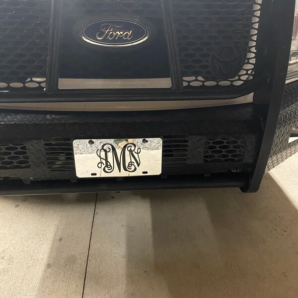 Monogram Mirror License Plate - Etsy