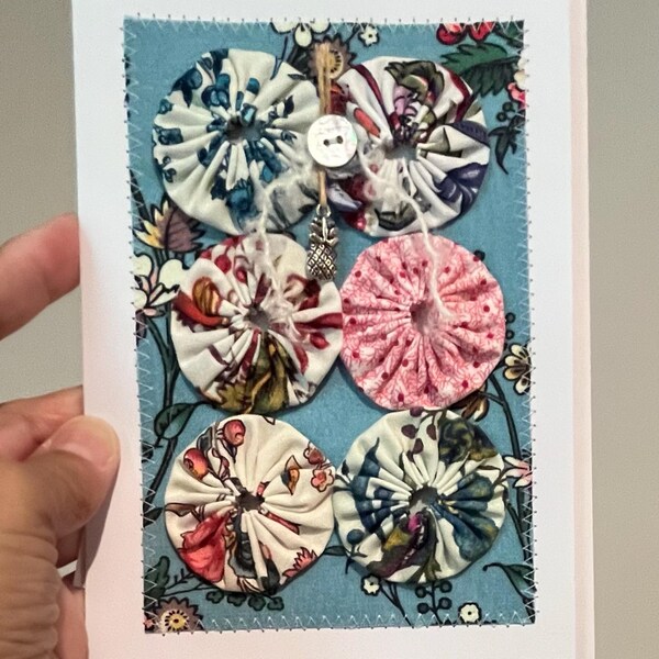 Handmade Fiber Art Card, Handmade Floral Card, Colonial Williamsburg ...
