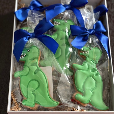 Dinosaur Cookies Set of 6 Crunchy Shortbread Cookies Individually ...