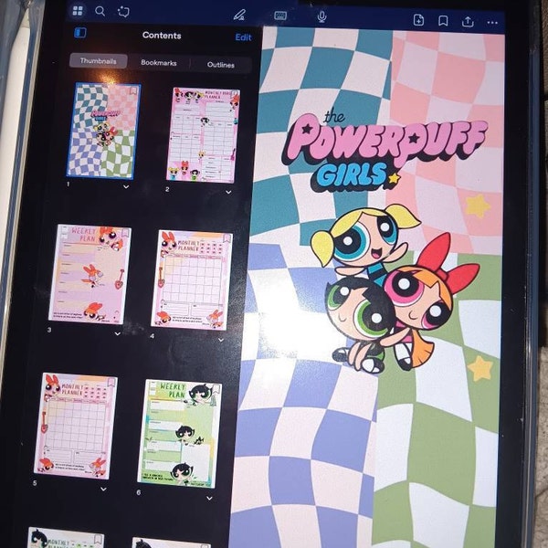 0.99c Bubbles Powerpuff Girls Digital Stickers | Digital Planner PNG ...