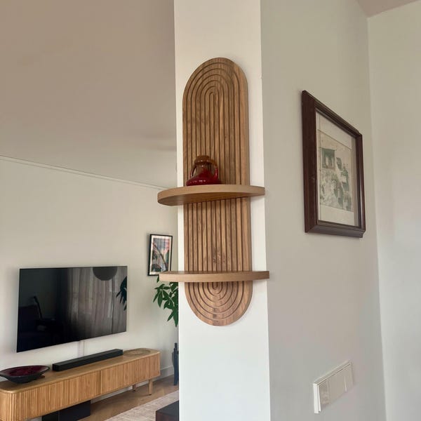 Modern Dual-curved Wall Shelf – Eye-catching Floating Storage for ...