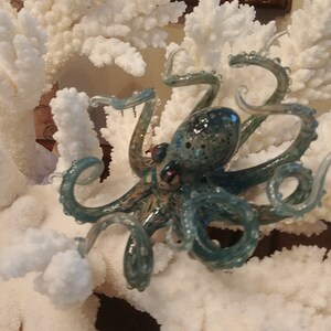 Blue Blown Glass Octopus Sculpture - Etsy