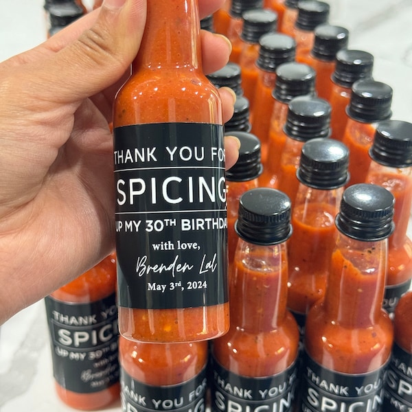 NEW! 100 Hot Sauce Wedding Favour Labels | Personalized Hot Sauce Label ...