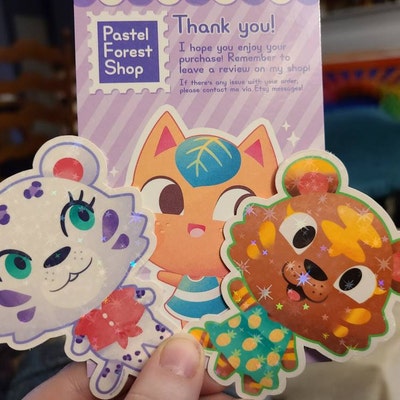 Bangle Animal Crossing Cute Vinyl Sparkly Star Holographic Sticker - Etsy