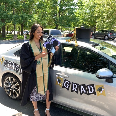 Magnetic Car Decoration Banners in Black, White & Glitter Gold ...