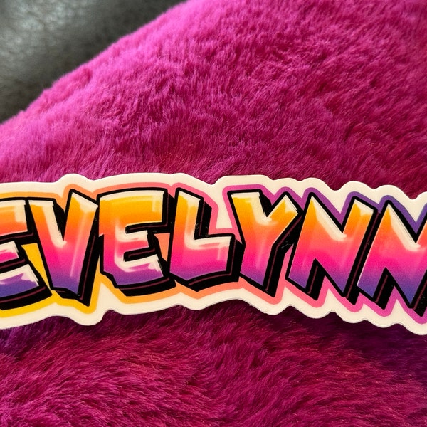 Waterproof Die-cut Custom Name Stickers| Custom Name Graffiti Stickers ...