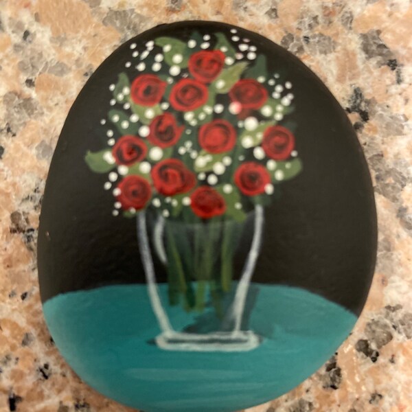 Country Sunflower Farm: Hand-painted Rock With Sunflowers and Country ...