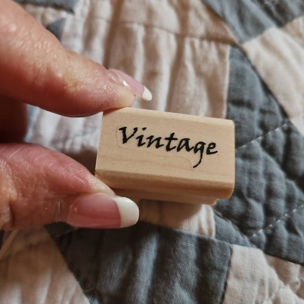 Vintage RUBBER STAMP, Fancy Vintage Stamp, Vintage Word Stamp, Vintage ...