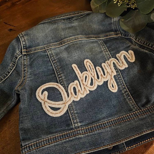 Baby Toddler Kids Personalized Name Embroidered Denim Jean Jacket With ...