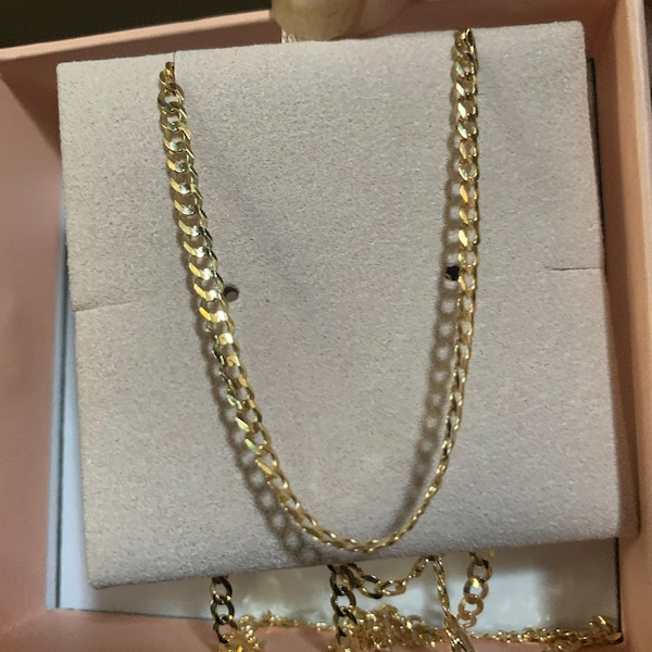 Solid 14K Gold Cuban Link Chain Necklace - Etsy