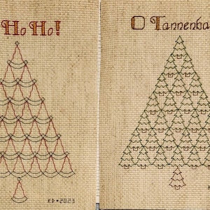Traditional Christmas Tree Blackwork Chart - Etsy