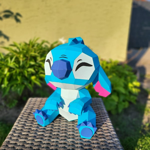 Stitch Papercraft 3D – Low Poly Template Pdf, Svg, Dxf | DIY Lilo ...