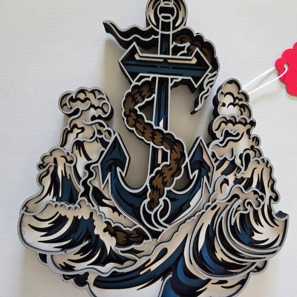 Anchor Multilayer Svg,laser Cut File,3d Layered DXF Laser Cut,anchor ...