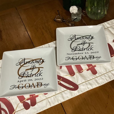 Personalized Wedding Plate Couple Name Date Custom Perfect Gift Idea ...