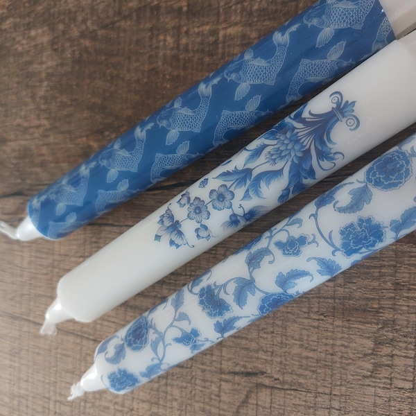 Delft Blue Flower Patterns & Cutouts | Digital Paper | Printable ...