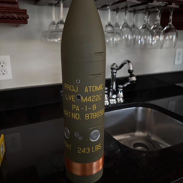 3D Printed comp-b 155mm Artillery Round Shell With Lifting/shipping Lug ...