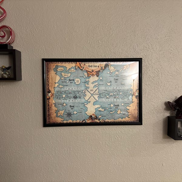 Anime One Piece World Map, Wrapped Canvas Map, World Map, Wrapped ...