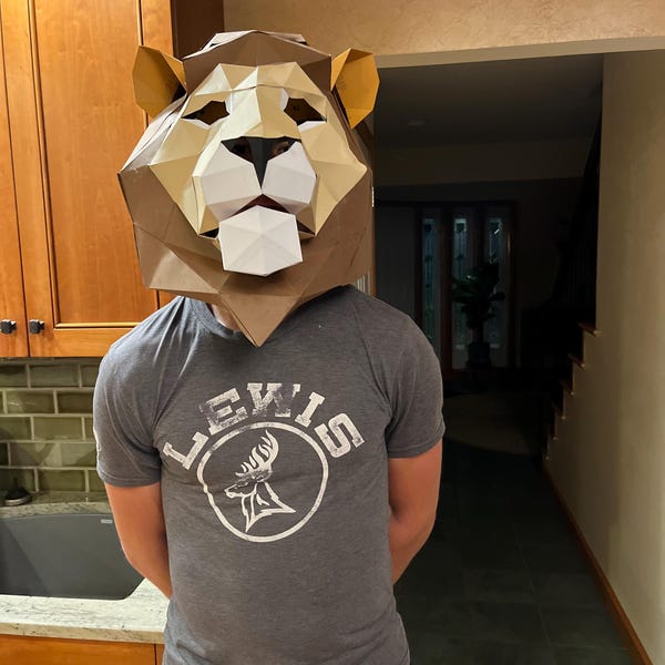 Lion Mask Papercraft: DIY Low Poly Costume (PDF Template) - Etsy