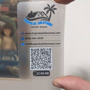 Transparent Business Card Clear QR Code Pvc Acrylic Frosty | Etsy