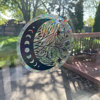 Floral Border Suncatcher Window Decal Sticker Rainbows - Etsy