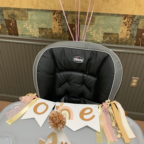 First Birthday Party Bundle Boho Rainbow Package Muted Neutral Blush ...