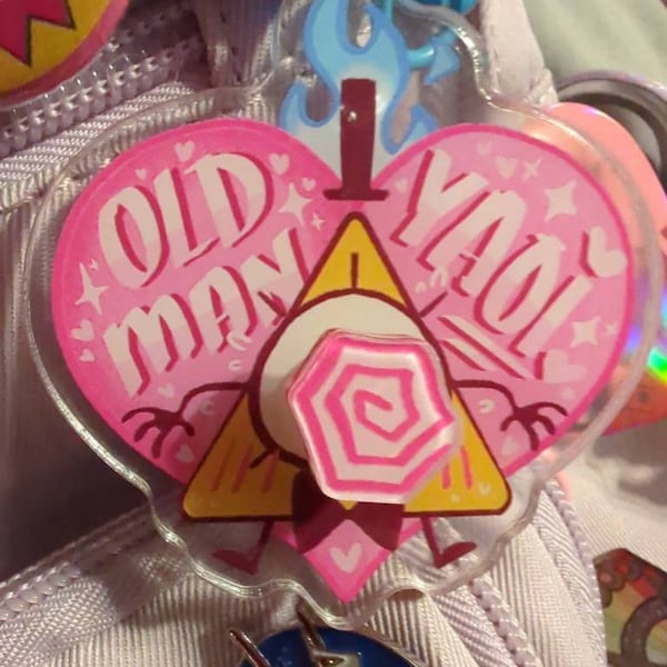 Spinner Bill Cipher Old Man Yaoi Gravity Falls Charm // 2.5” Acrylic ...