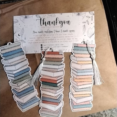 Bookmark Book Tracker, Book Stack, Double Sided, 34 Books to Fill per ...