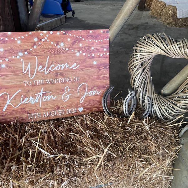 Rustic Wedding Welcome Sign - Etsy
