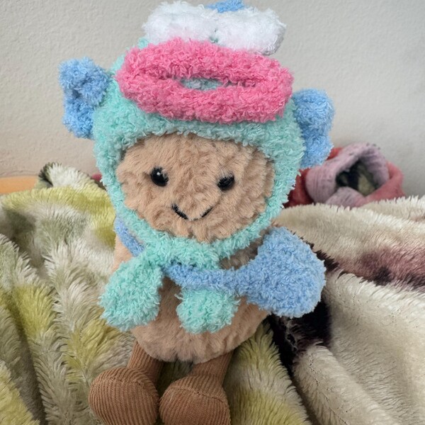 Adorable Crocheted Plush Burger Costume Peanut Toy Hat and Bag Set for ...