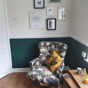 Duck Egg Flowers and Bird Print Armchair Chair/bedroom Chair | Etsy