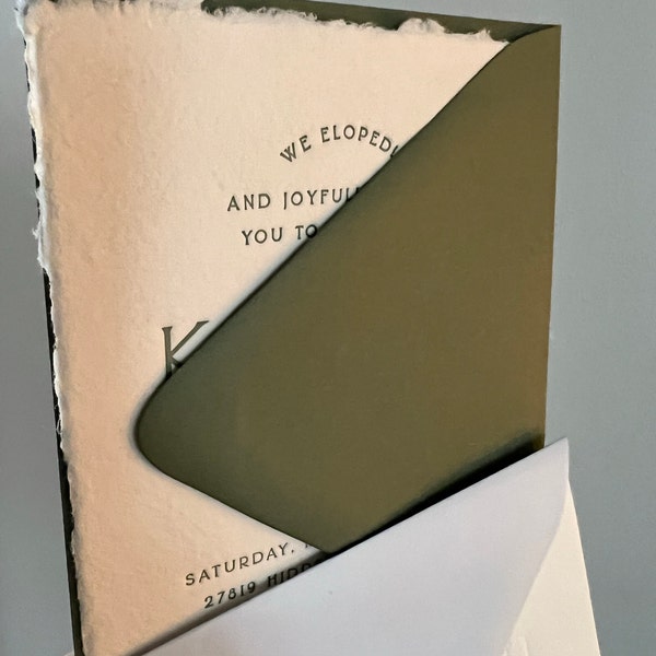 Letterpress Wedding Invitation, Elegant Handmade Paper Invitations ...