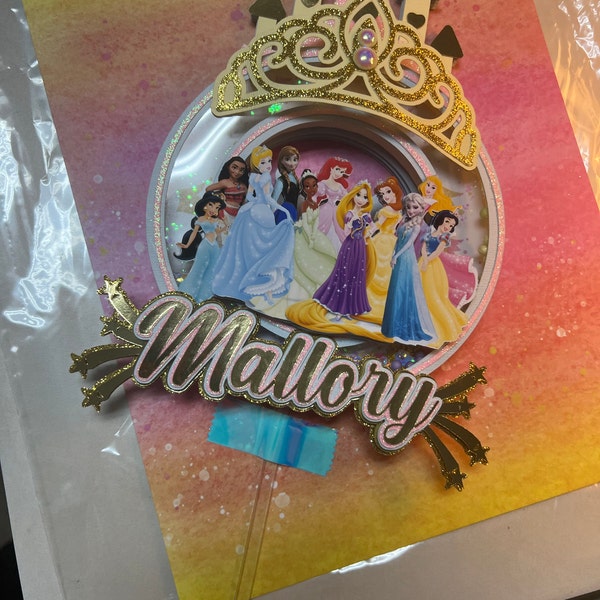 Princess Cake Topper Shaker, Cake Topper, Birthday, Party Decor, Party ...