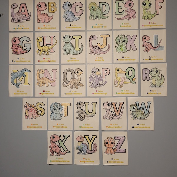 ABC Dinosaur Coloring Book – Printable Dino Alphabet Activity, Kids ...