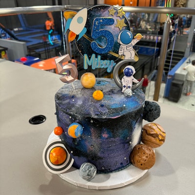Topper de pastel espacial, fiesta de cumpleaños espacial, decoración de ...