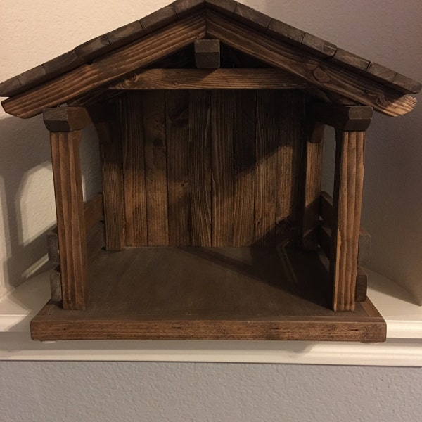 Ready to Ship...mid Size Stable/crèche , Christmas Stable, Nativity ...