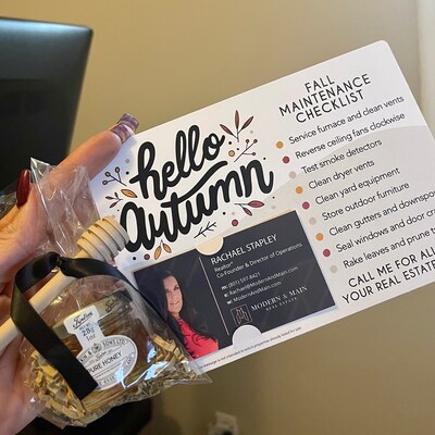 SET of Hello Autumn Fall Maintenance Checklist W/ Envelopes Real Estate ...