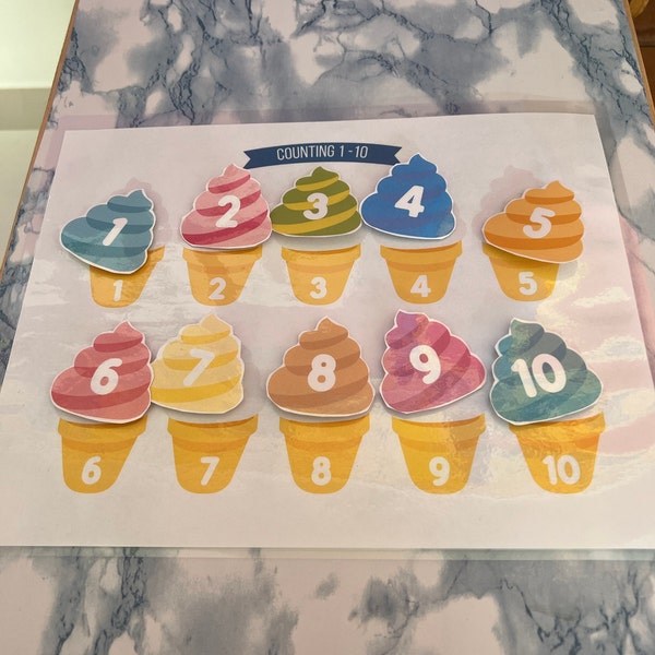 Number Matching Game, Numbers 1-10, Educational Math Printable, Busy ...