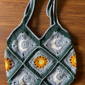 Sun and Moon Tote Bag Crochet PDF PATTERN Intermediate english - Etsy