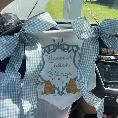 Monogrammed Flower and Bow Burp Cloth or Bib - Etsy