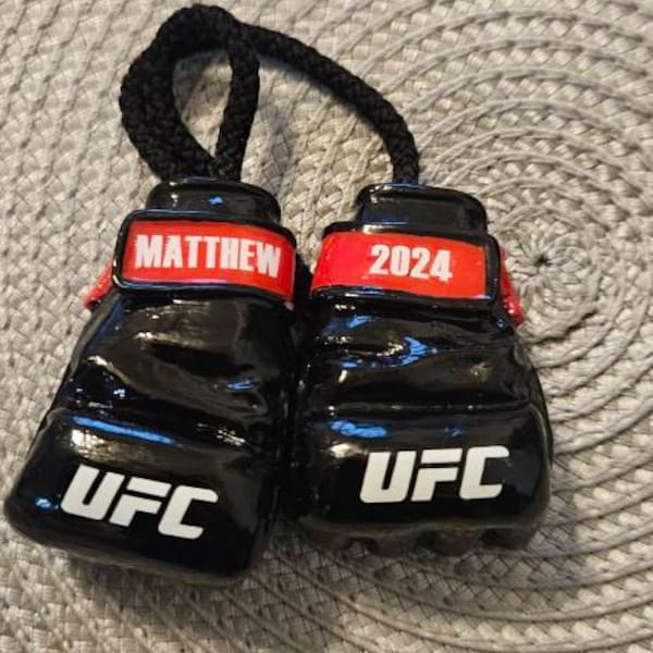 Personalized MMA Fighter Gloves Car Charm: Exclusive Custom Name UFC ...