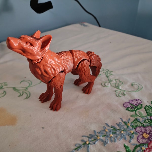 Cinder Wolf STL Print Files, Articulating Flexi Wiggle Pet, Print in ...