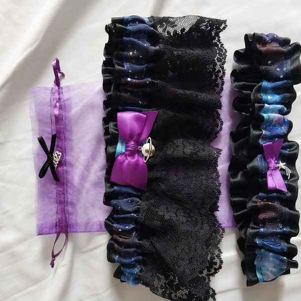 Haunted House Wedding Garter or Set / Gothic Mansion Halloween Wedding ...
